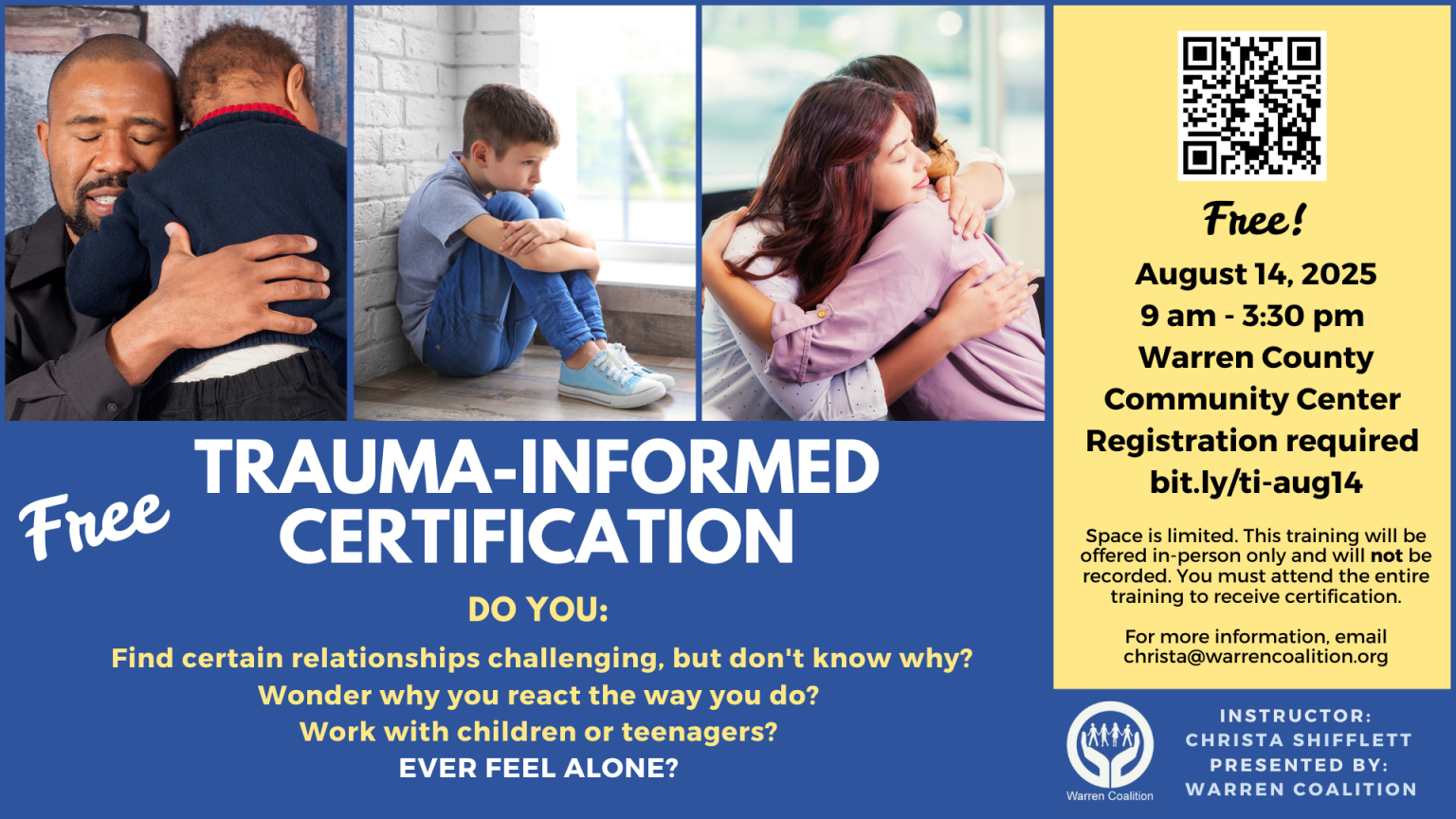 Trauma-Informed Certification Training (FULL) - Warren Coalition