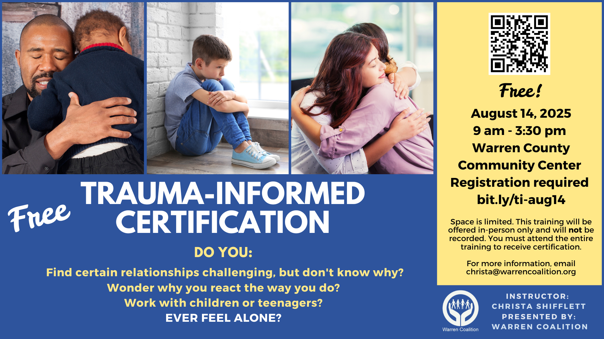 Trauma-Informed Certification Training (FULL) - Warren Coalition